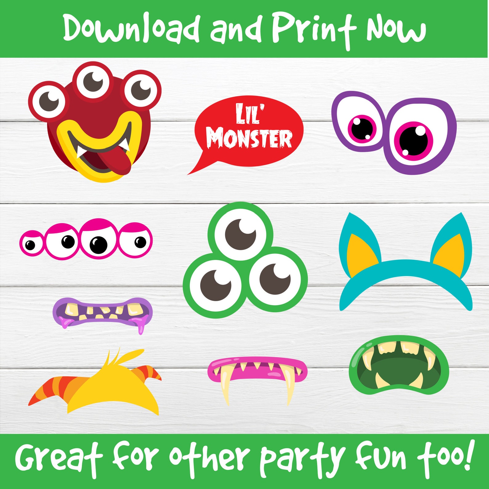 MONSTERS PARTY PROPS. Monsters Photo Booth Props Monsters - Etsy