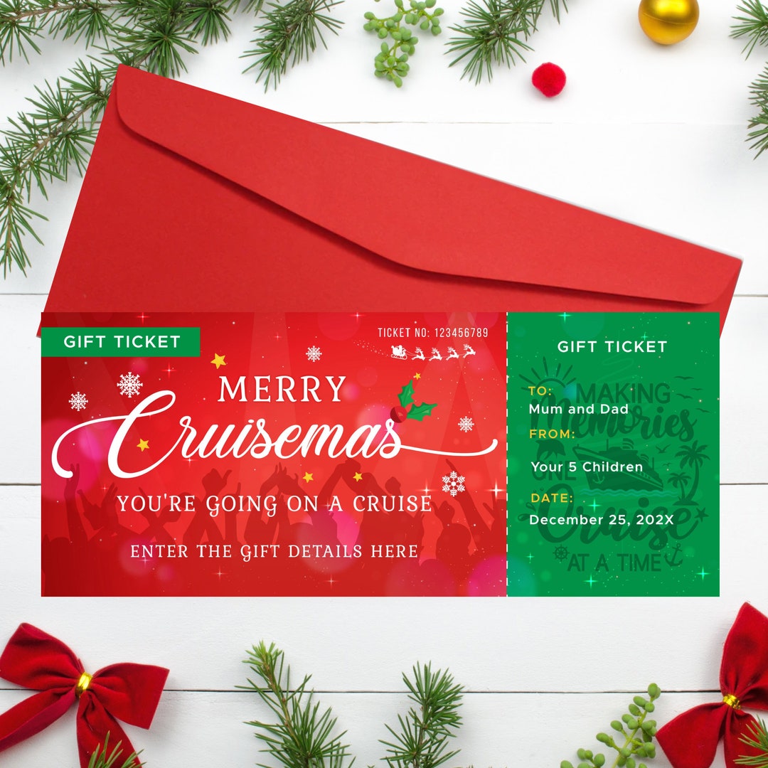 Cruising Christmas Gift Voucher Editable Cruise Gift Voucher Merry ...