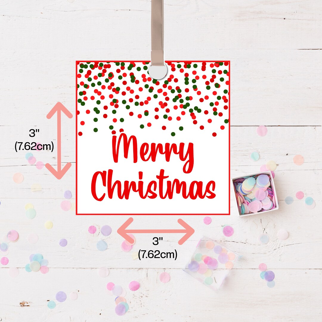 Editable Confetti Christmas Gift Tags Christmas Favor Cards Editable ...