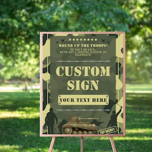 Army Party Signs Military Theme Party Army Poster Army Milestone Army ...