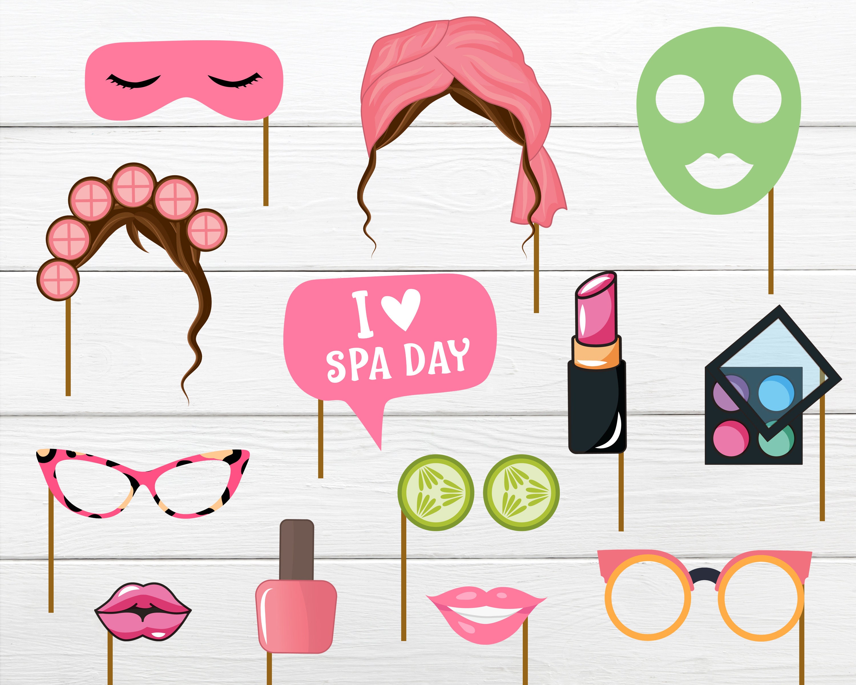 GIRLS PARTY PROPS. 35 Girls Photo Booth Props Girls Printable - Etsy