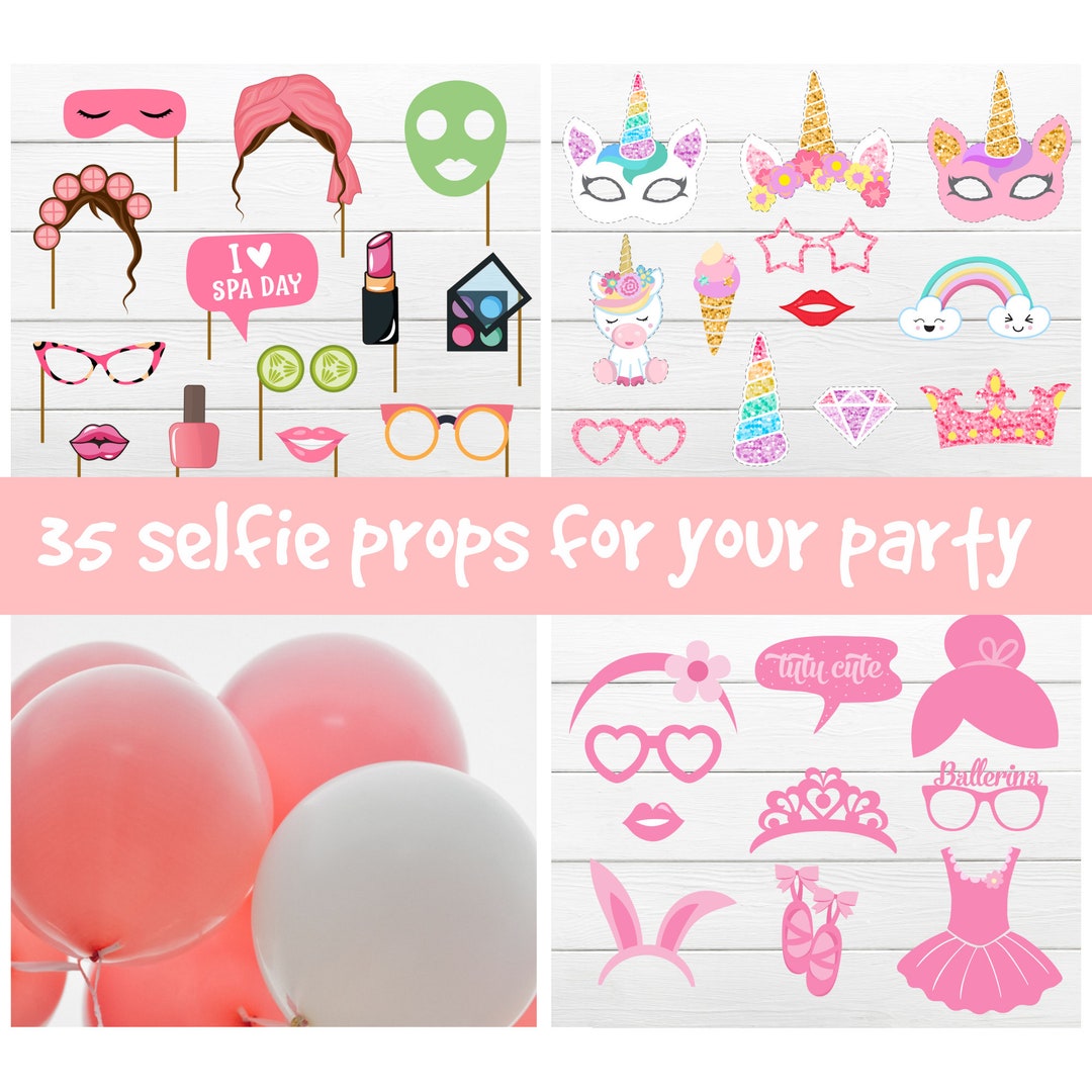 Girls Party Props. 35 Girls Photo Booth Props Girls Printable Props ...