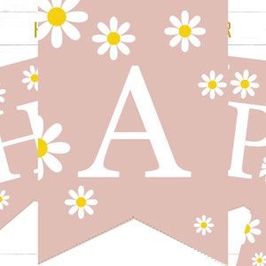 Editable Daisy Birthday Banner for Instant Editing and Printing, Daisy ...
