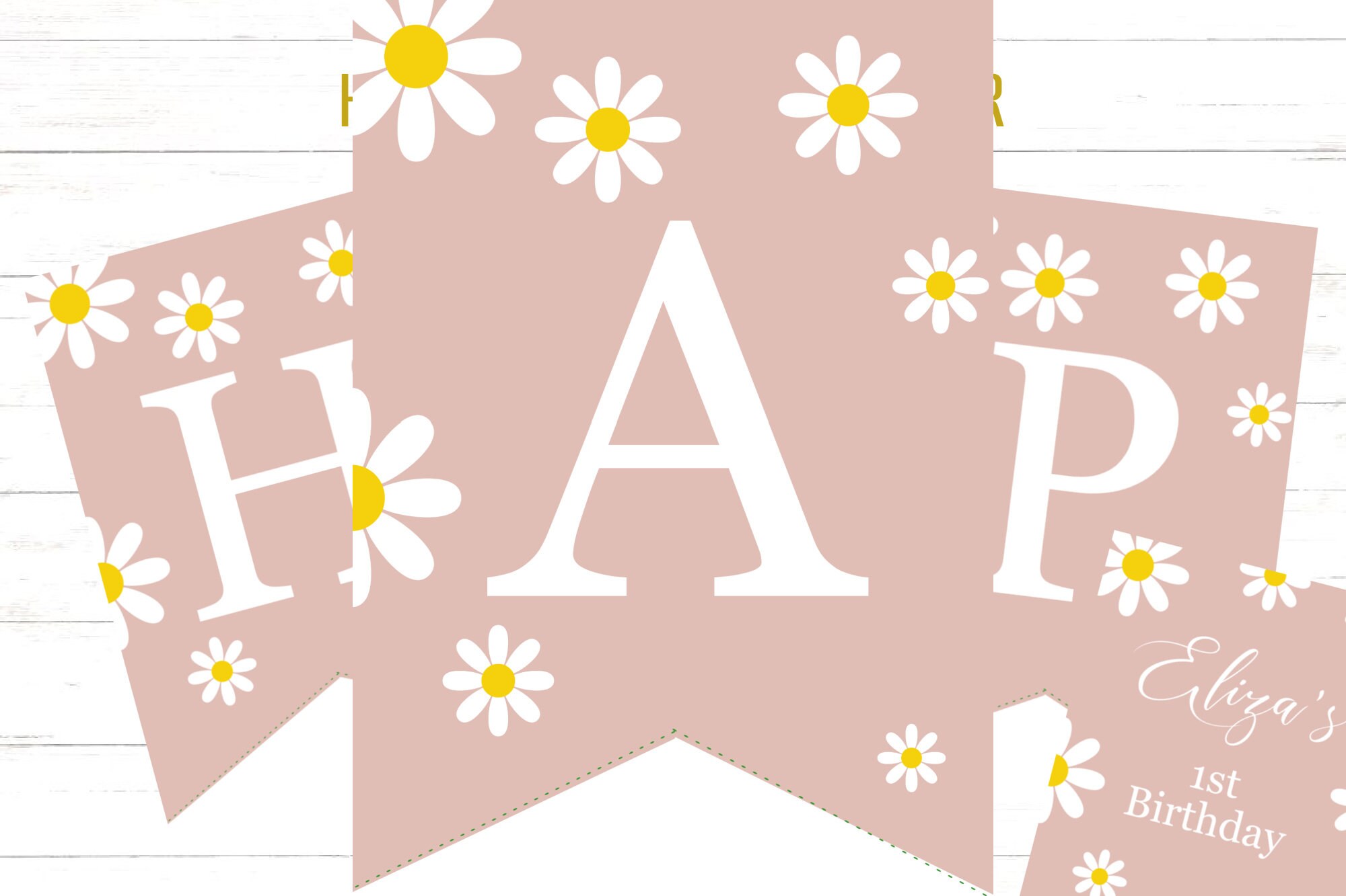 Editable Daisy Birthday Banner for Instant Editing and Printing, Daisy ...