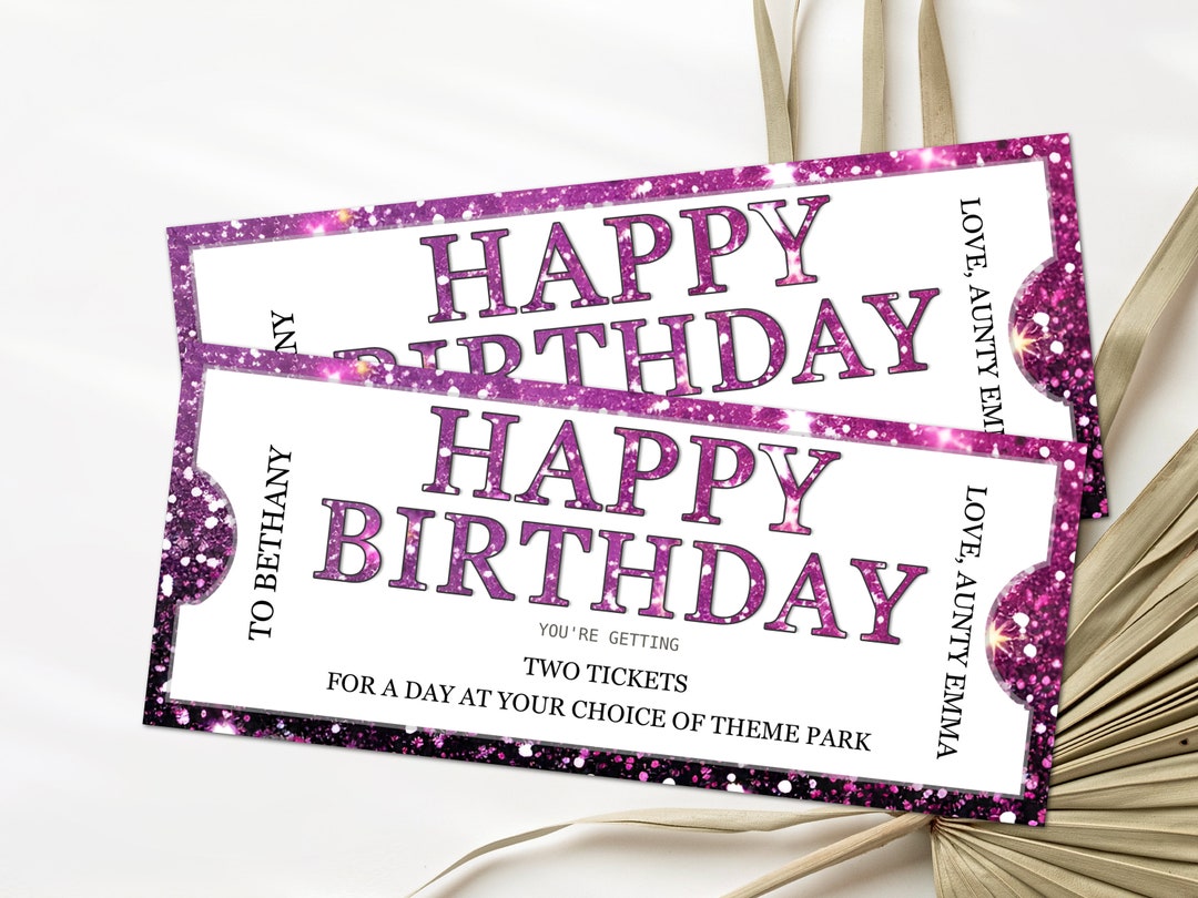 Pink Birthday Gift Certificate Template Pink Glitter Editable Gift ...