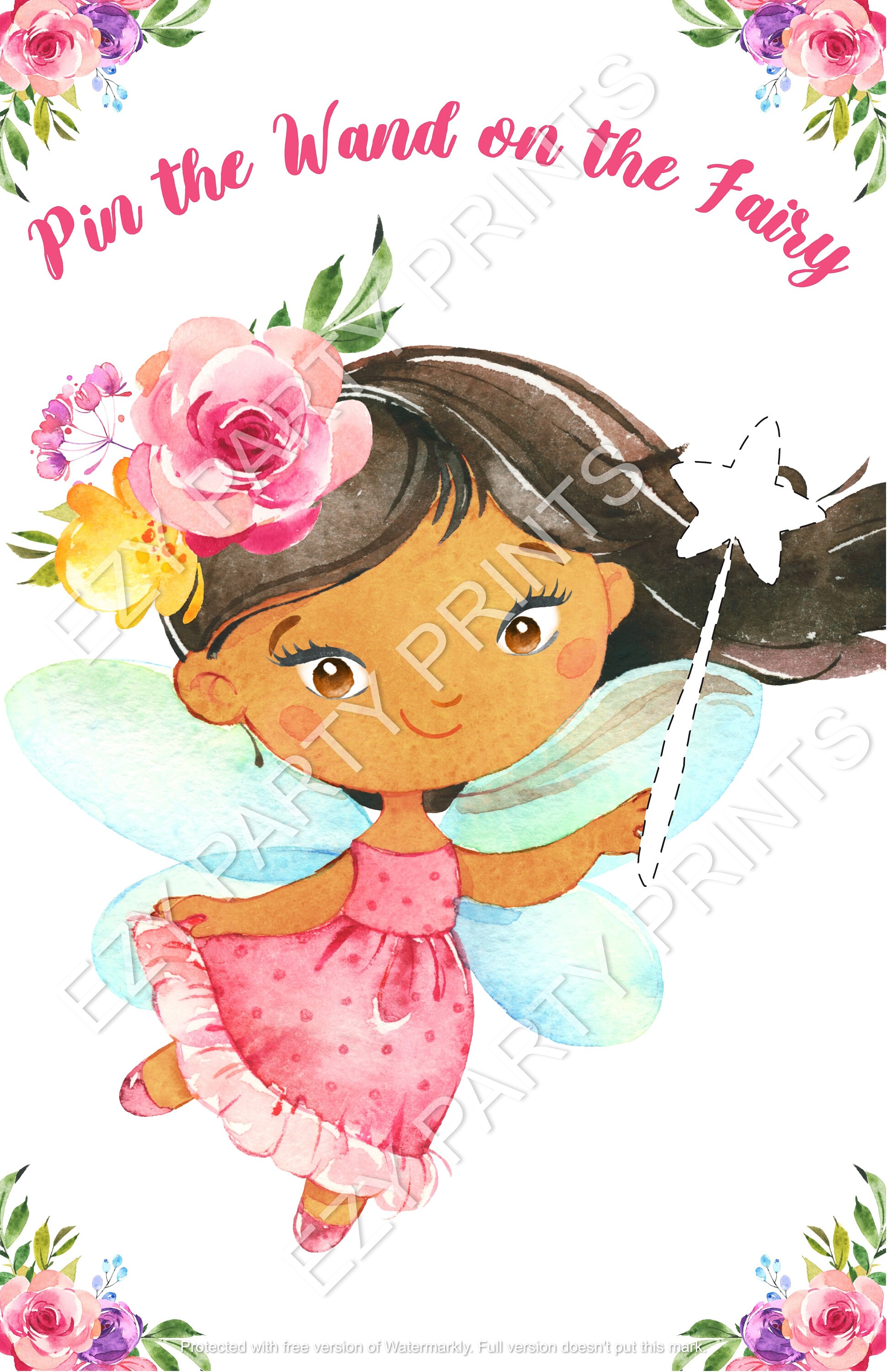 Printable Party Game for Kids Pin the Wand on the Fairy | Etsy