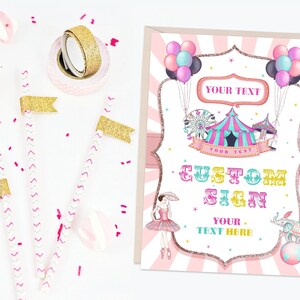 Circus Custom Sign That You Personalise With Your Own Text for Any ...