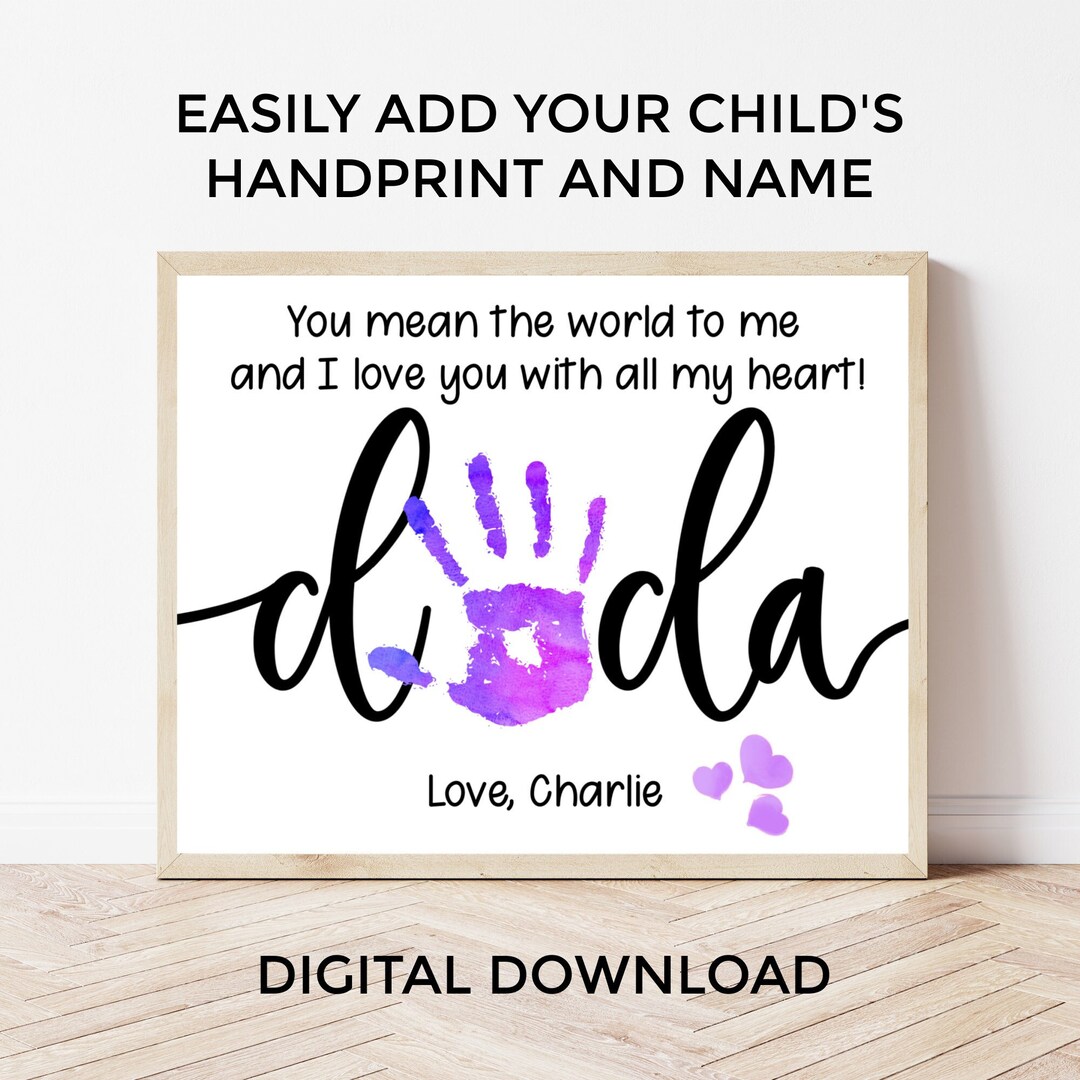 Fathers Day Gift Handprint Fathers Day Handprint Art Editable Dada ...