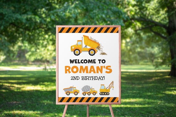 CONSTRUCTION welcome Sign you personalise with your own text for any ...