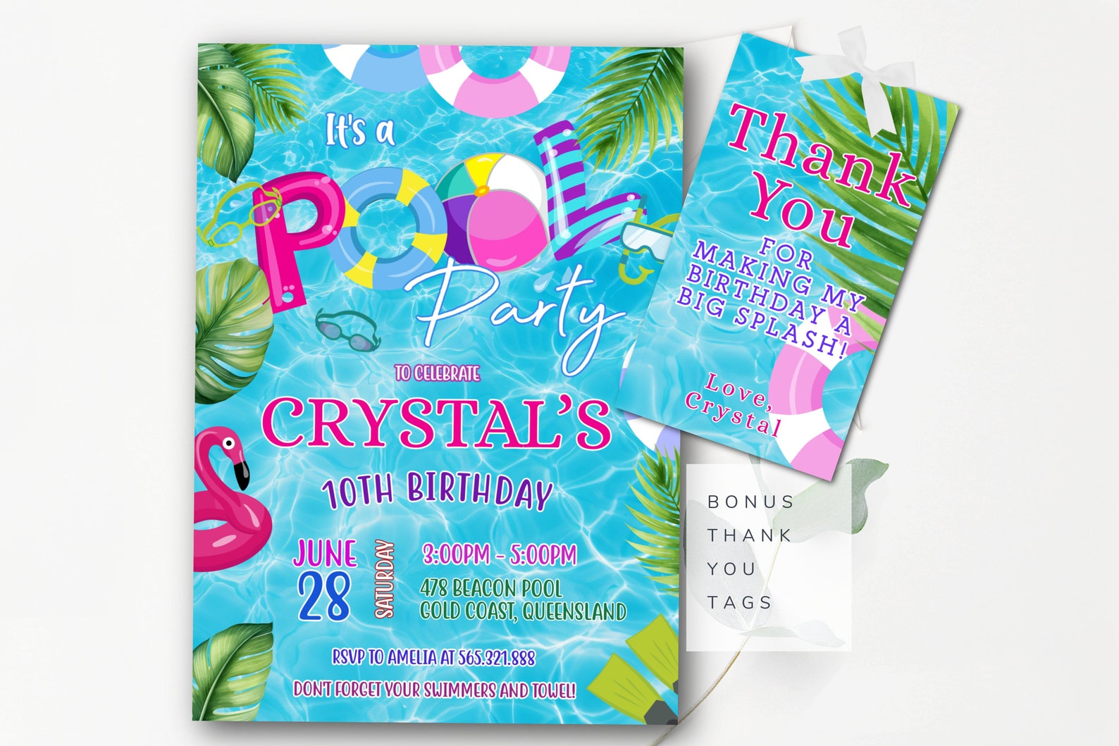 Editable Pool Party Invitation Swimming Party Swim Birthday Party ...