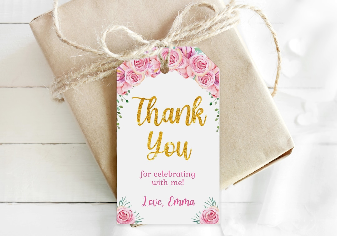 Flower Favour Cards You Can Edit Save and Print. Gift Tags - Etsy