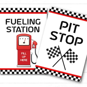 Editable Racing Birthday Signs, Printable Car Race Party Signs X 6 to ...