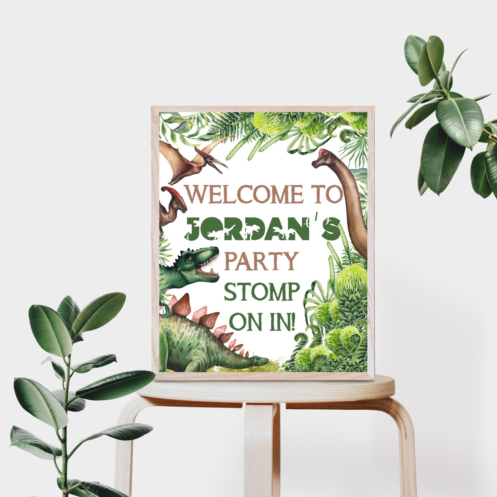 Editable Dinosaur Birthday Welcome Sign, Dinosaur Birthday Party Decor ...