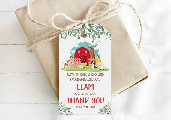 Farm Birthday Thank You Cards Farm Favor Cards Editable - Etsy