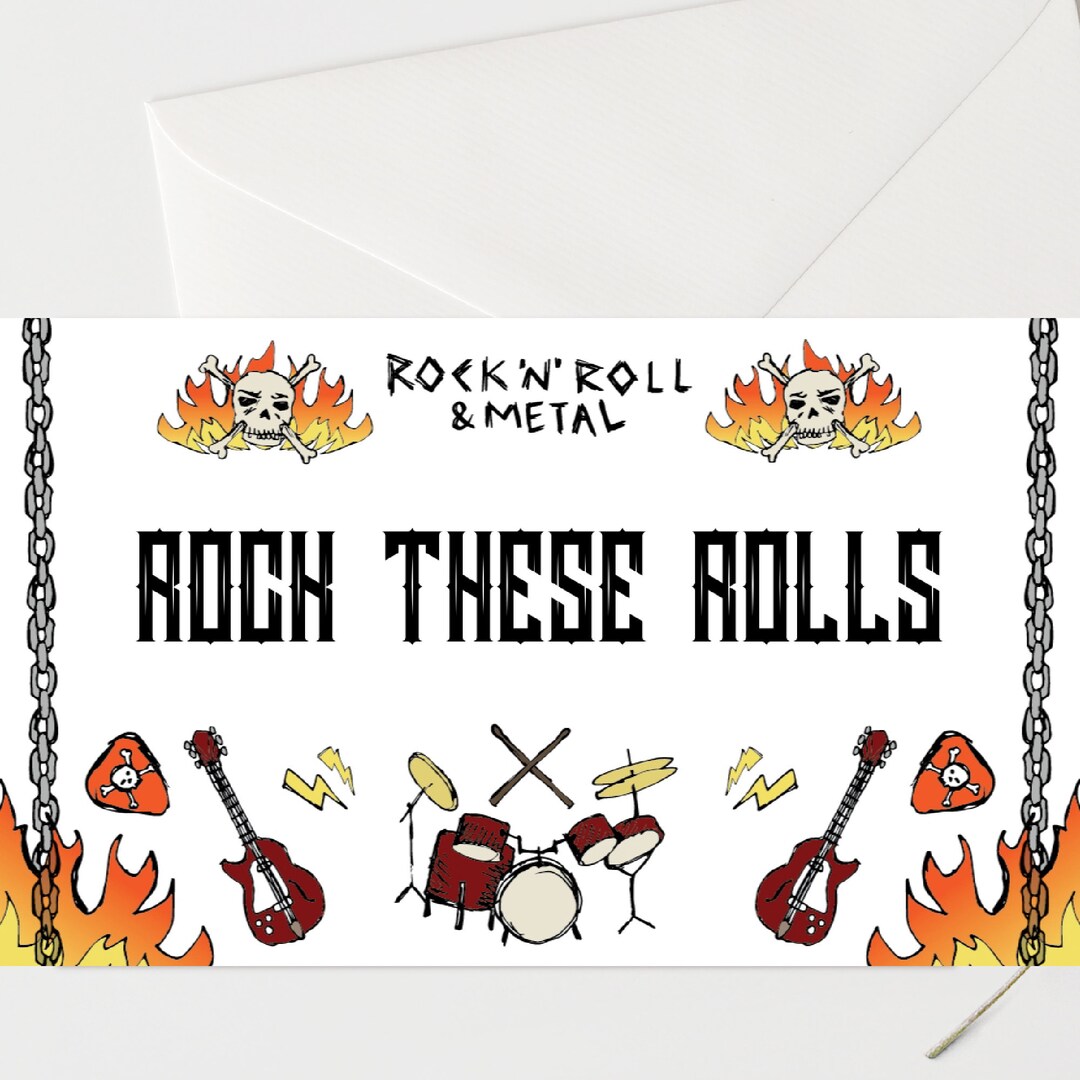 Editable Born to Rock Birthday Party Table Labels Rock Birthday Party ...