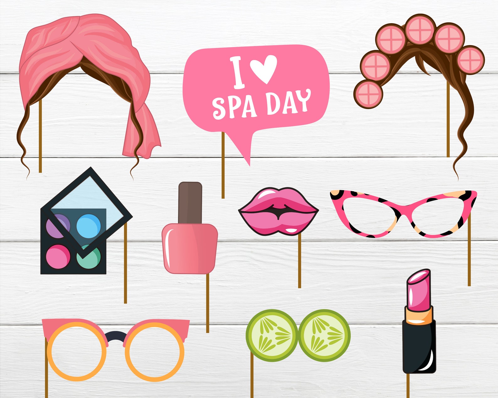 Spa Party Props. Spa Beauty Photo Booth Props Spa Party Printable Over ...