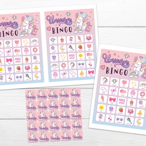 Unicorn Bingo Game Unicorn Bingo Printable Bingo Game Instant Download ...