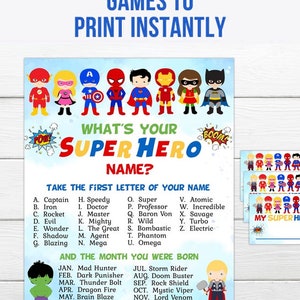 What is Your Superhero Name Game Instant Download, Instant Printable ...