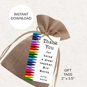 Editable Teacher Thank You Tags Editable Teacher Appreciation Tags ...