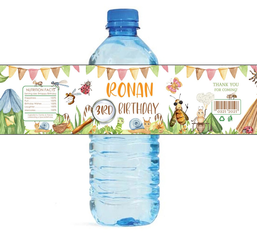 Insects Party Bottle Labels That You Edit and Easily Print Yourself ...