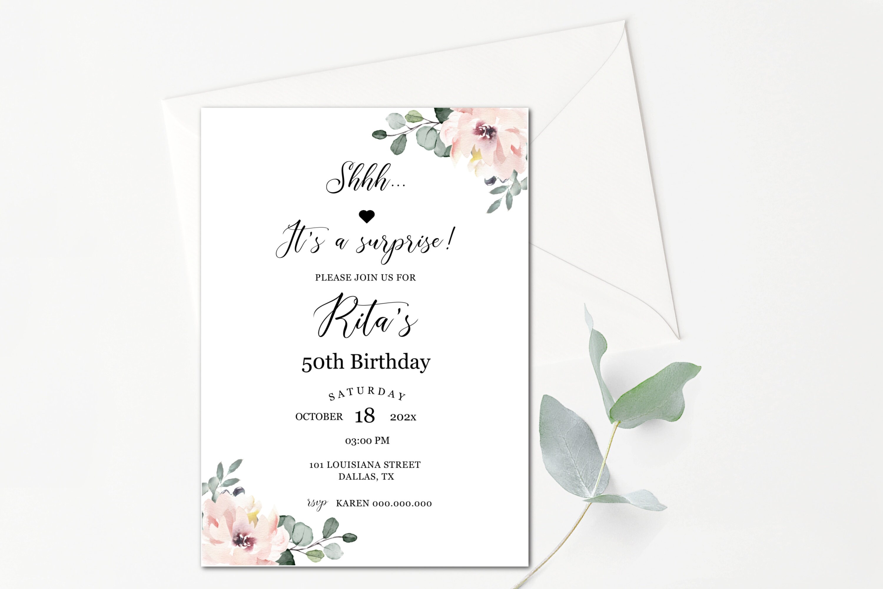 Surprise Birthday Party Invitation Template Surprise Party Invitation ...