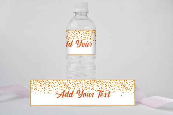 Orange Water Bottle Labels That Are 100% Editable and You Can - Etsy