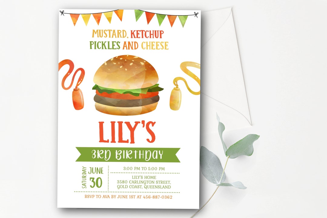 Burger/bbq Party Invitation Template Birthday Invitation You Make Your ...