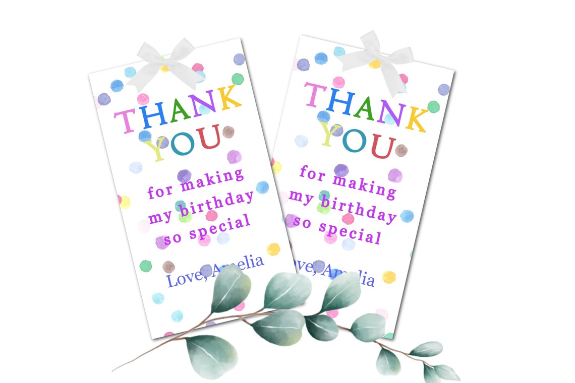 Editable Confetti Gift Tags Personalized Pastel Confetti Editable Tags ...
