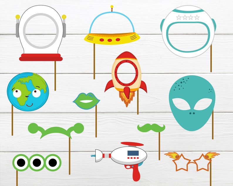 SPACE PARTY PROPS. Outer Space Photo Booth Props Space | Etsy