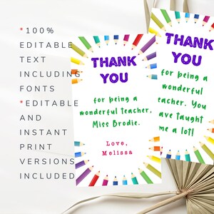Editable Teacher Appreciation Tags Editable Teacher Thank You Tags ...