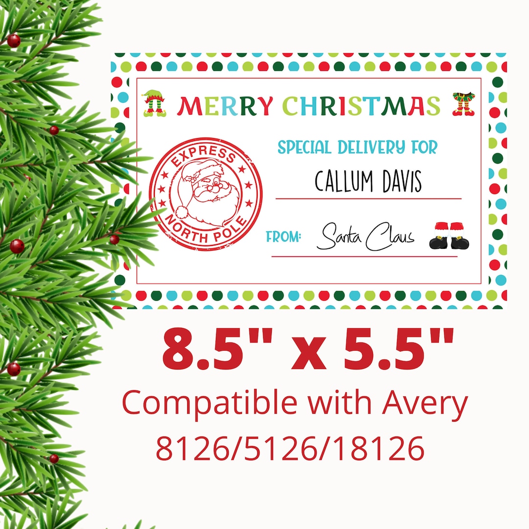 Christmas Gift Label Stickers in 3 Sizes Instant Download Package ...