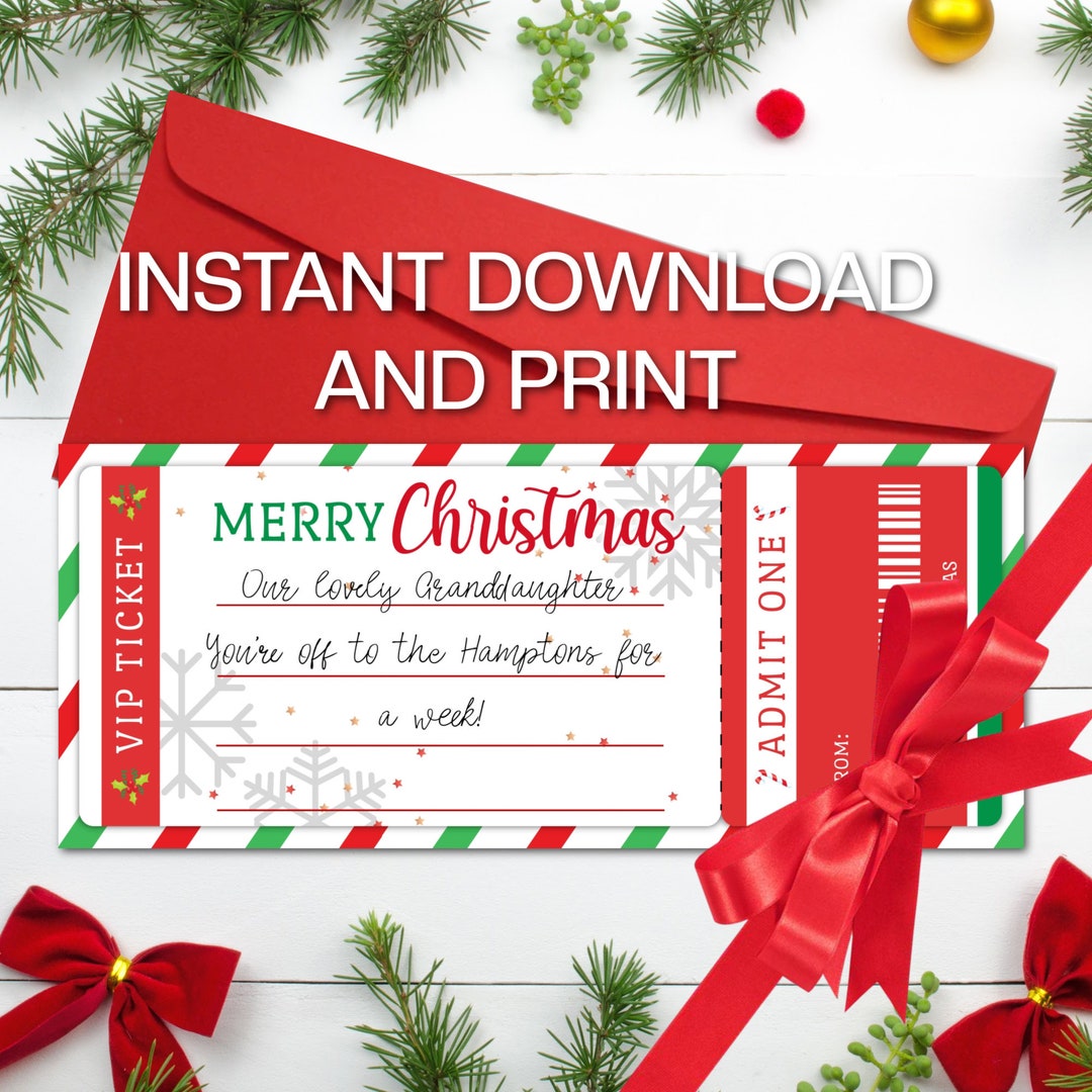 Instant Print Christmas Gift Coupon Gift Certificate Template Gift ...