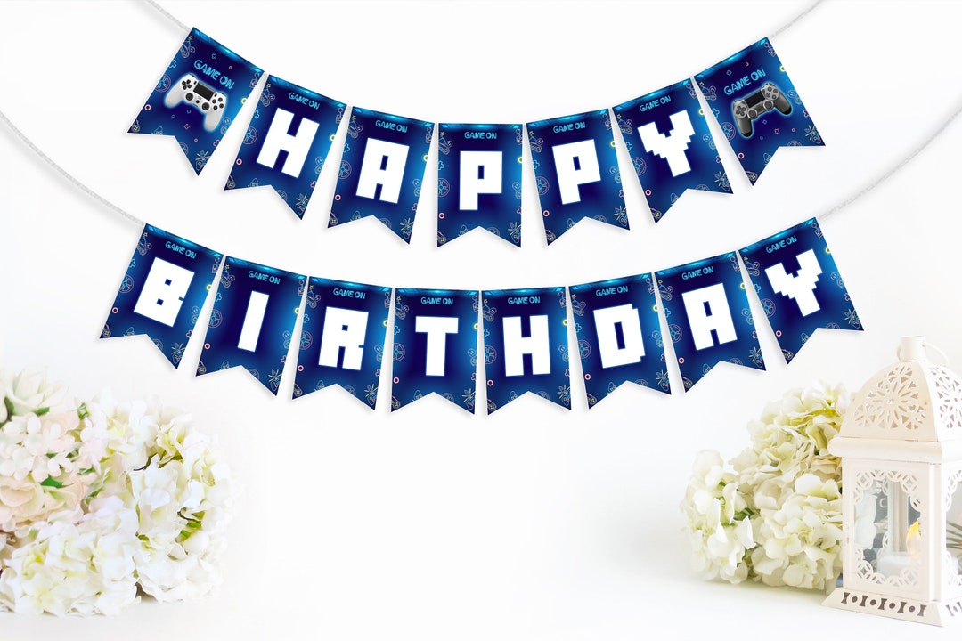 Video Gaming Party Bunting/banners You Personalise Edit Download and ...