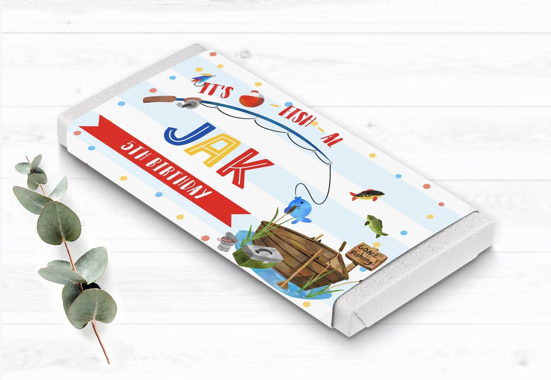 Fishing Birthday Party Chocolate Wrappers Fishing Party Candy Wrappers ...