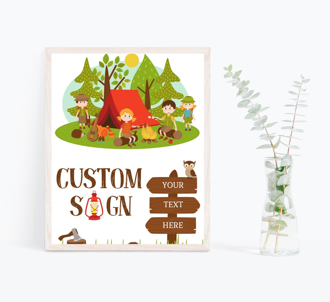Editable Camping Birthday Signs to Personalize for Your Party. Camping ...