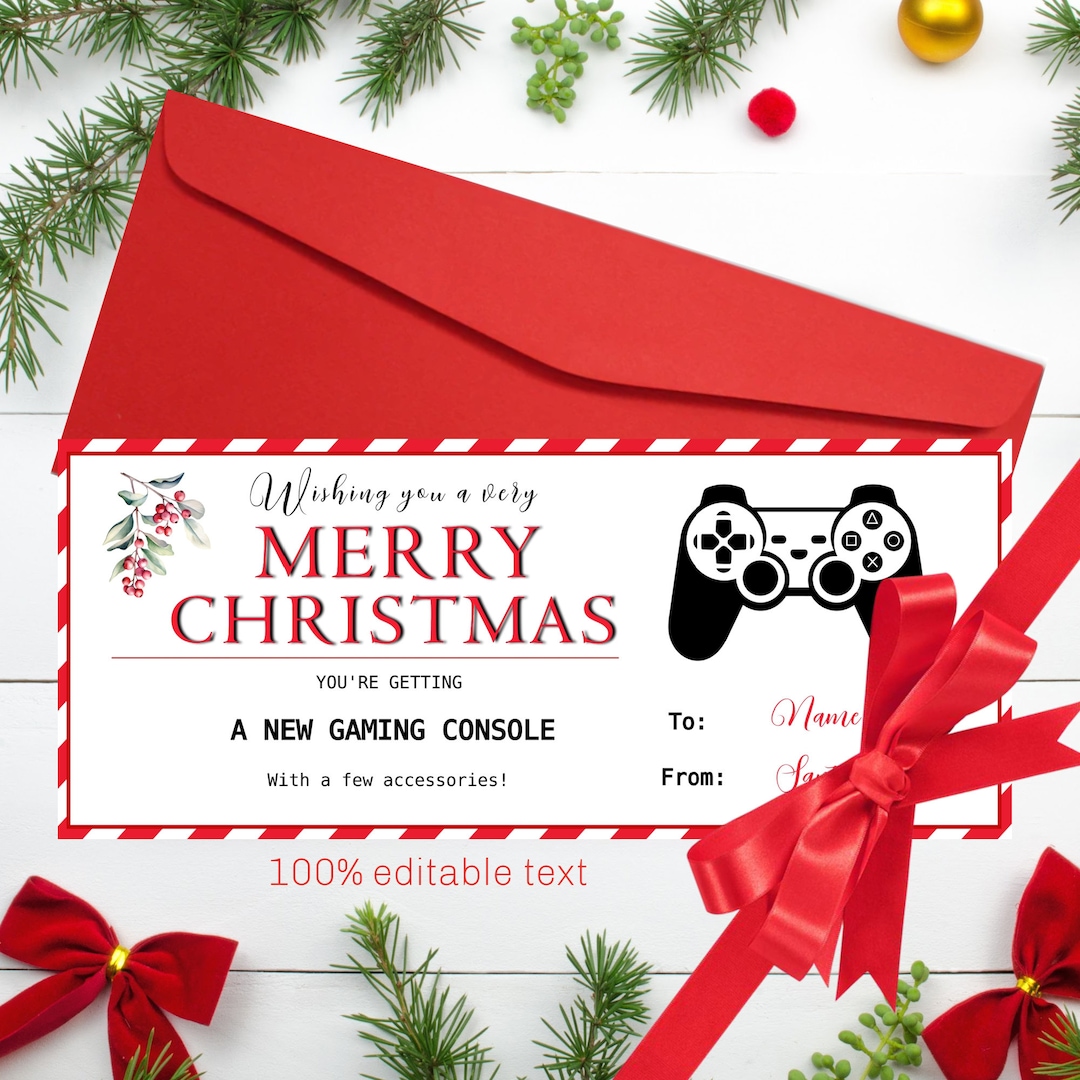 Christmas Gift Certificate Gaming Gift Surprise Games Console Gift ...