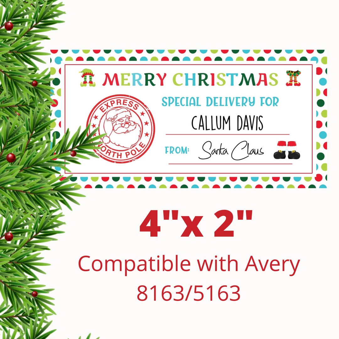Christmas Package Labels in 3 Sizes Instant Download Package Labels ...