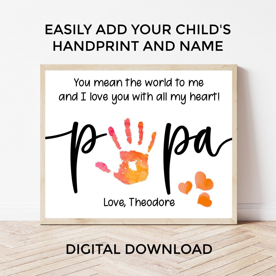 Fathers Day Gift Handprint Fathers Day Handprint Art Papa Fathers Day ...
