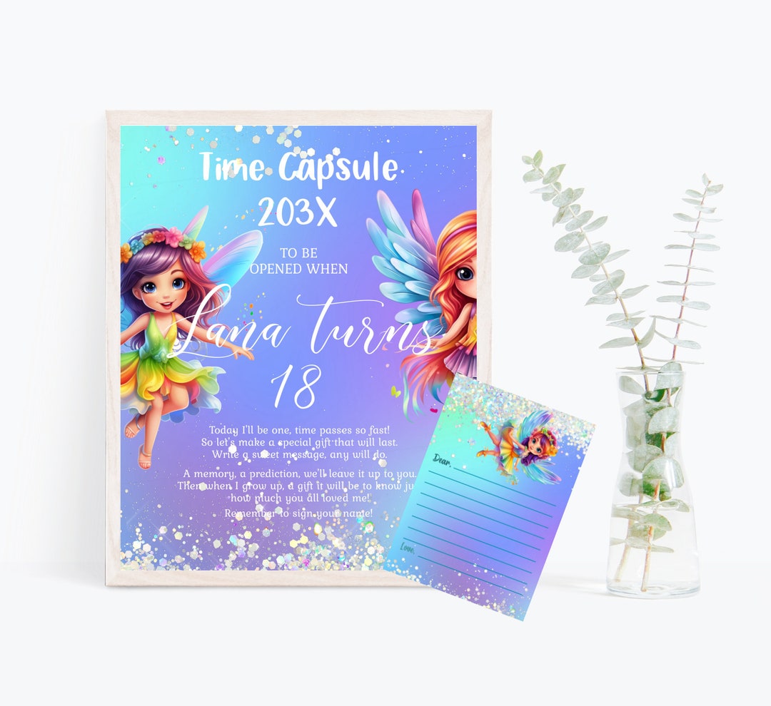 Editable Fairy Time Capsule to Edit, Download and Print Instantly 1st ...
