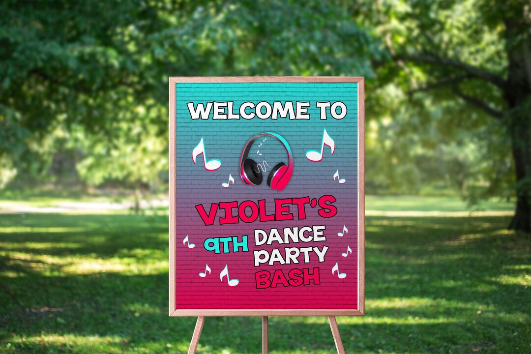 Dance Party Sign You Can Personalise With Your Own Text. Custom Sign ...