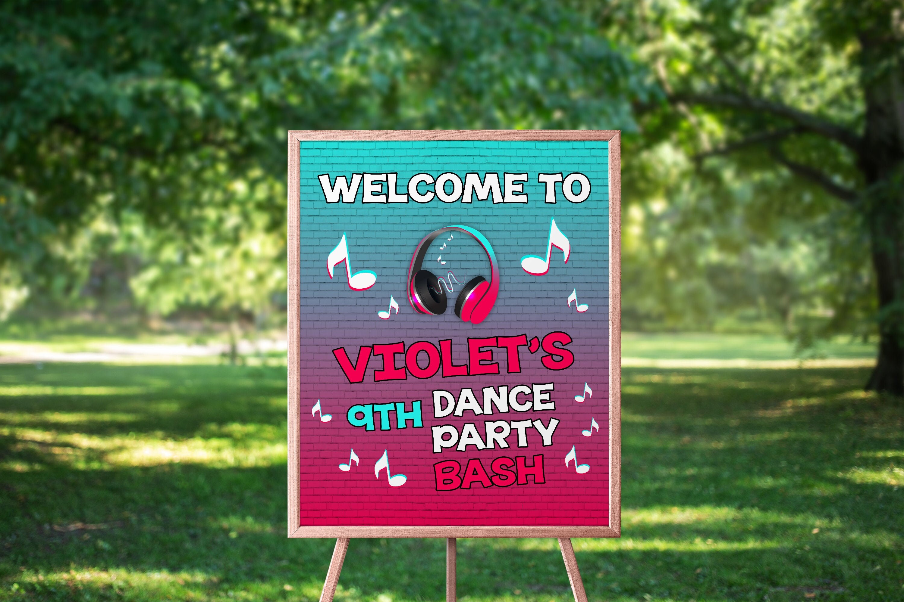 Dance party sign you can personalise with your own text. | Etsy
