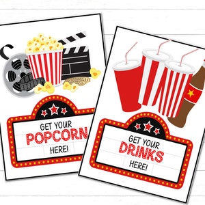 Editable Movie Party Birthday Signs Printable Movie Party Party Signs X ...