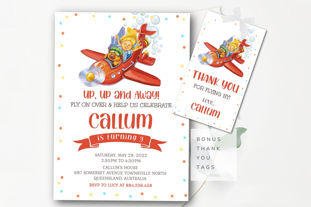 Airplane Invitation Editable Plane Invitation Airplane Birthday ...