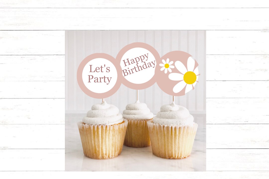 Daisy Birthday Cake Toppers Daisy Birthday Centerpiece 7 Daisy Party ...