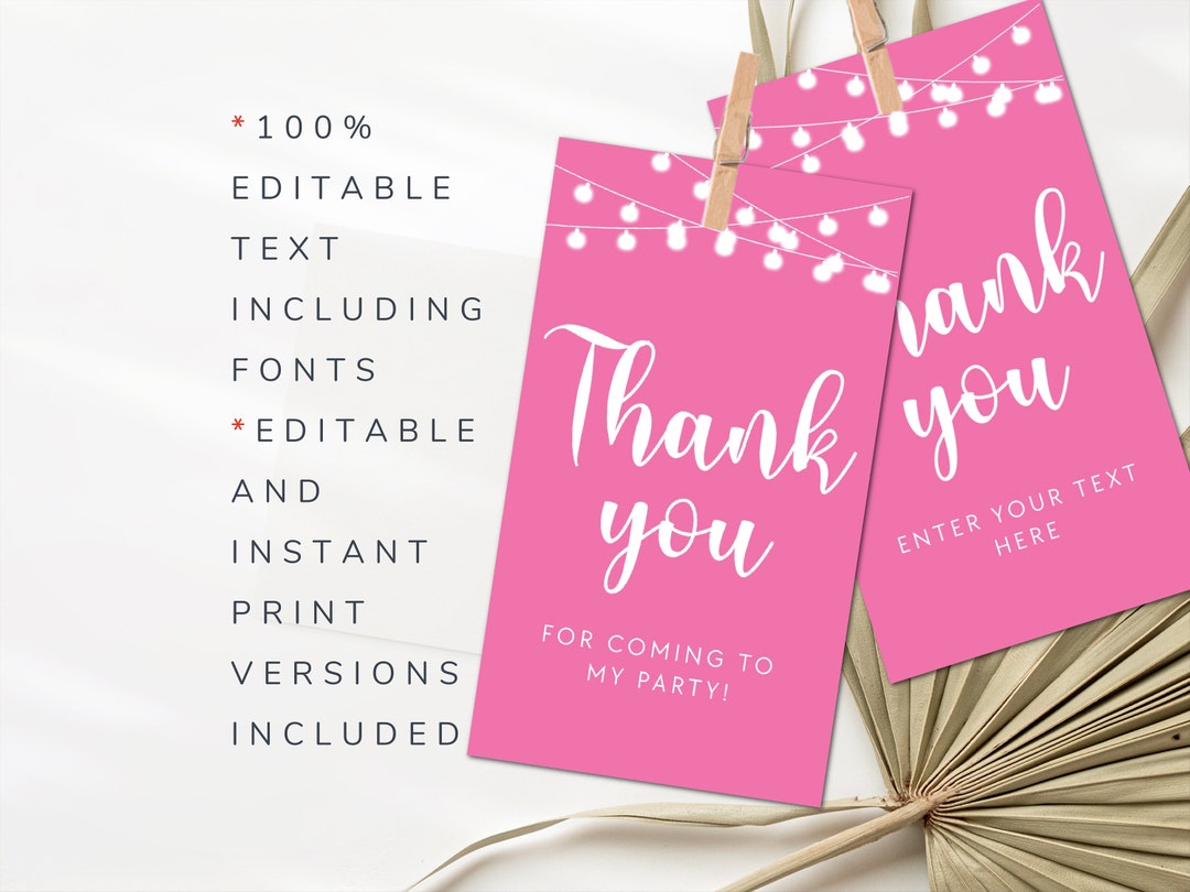 Editable Appreciation Tags Personalized Pink Appreciation Editable Tags ...