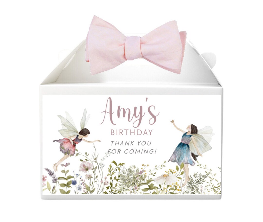 Editable Fairies Favor Gable Gift Box Label Woodland Fairies Gable ...