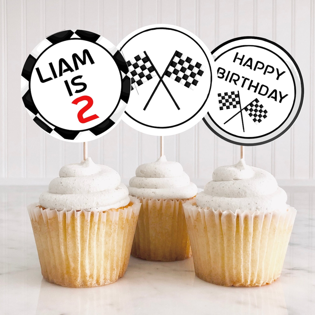 Editable Racing Cupcake Toppers for Instant Printing, 5 Racing Cupcake ...