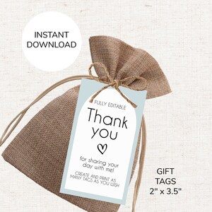 Editable Gift Tags Any Occasion Arch Thank You Tags Editable and ...