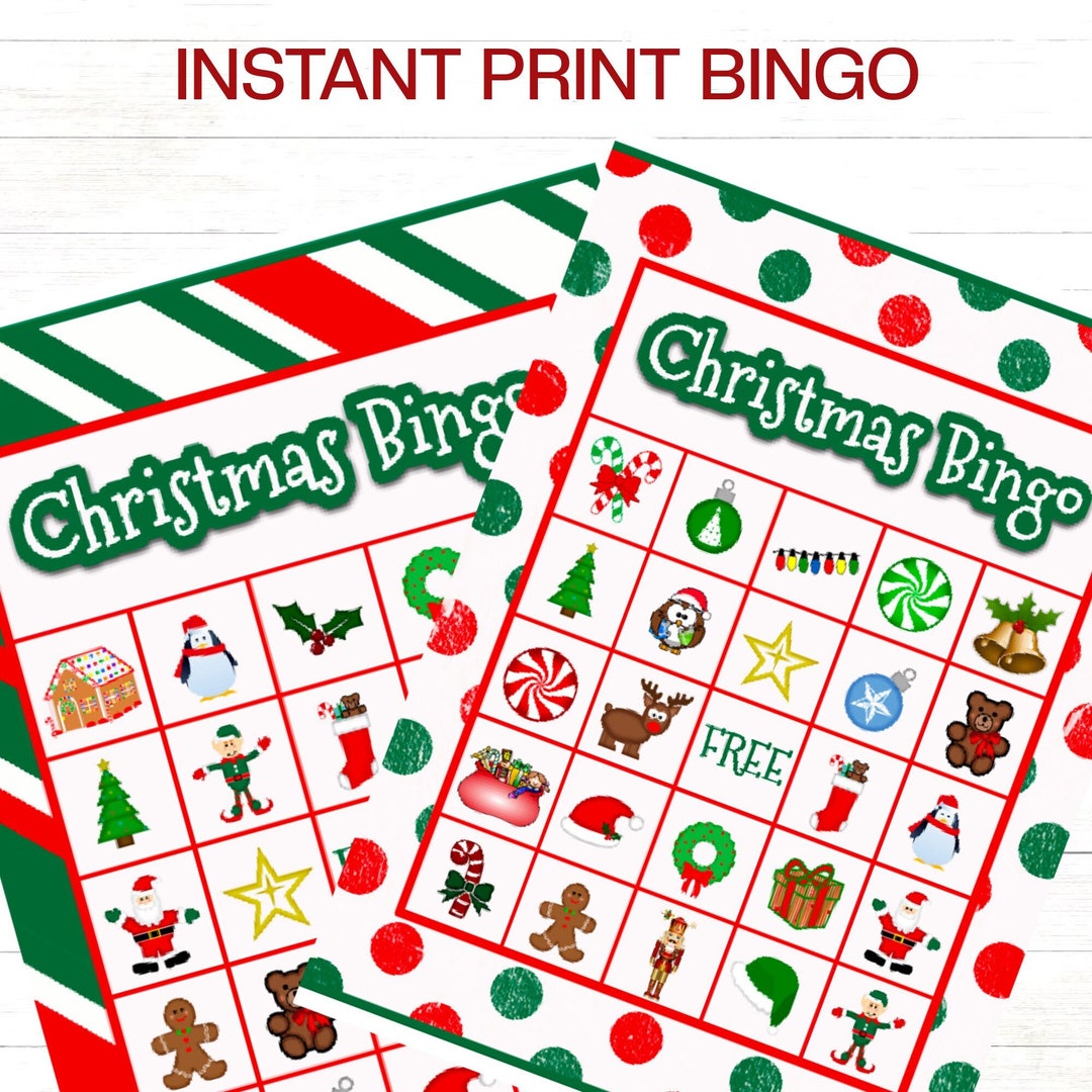 Christmas Bingo Game Instant Print Bingo Game for Little Kids Instant ...