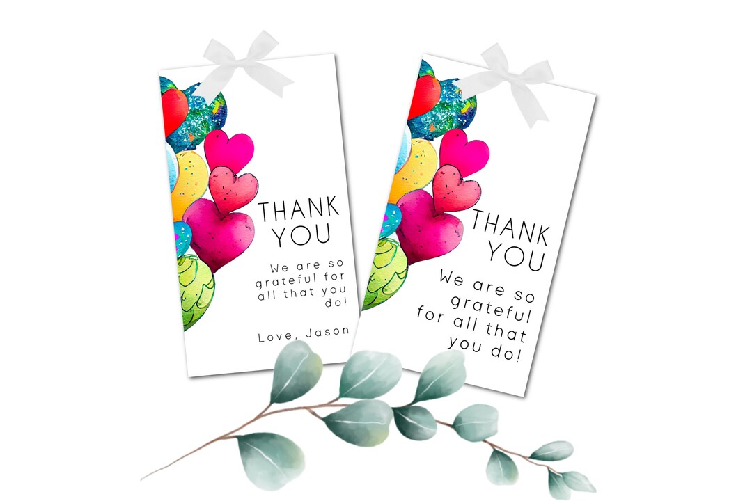 Editable Appreciation Tags Personalized Appreciation Editable Tags ...